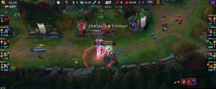 🎮shanji酒桶冲击打爆Wen iG中野毫无联动惨遭零封 OMG先下一城-直播吧