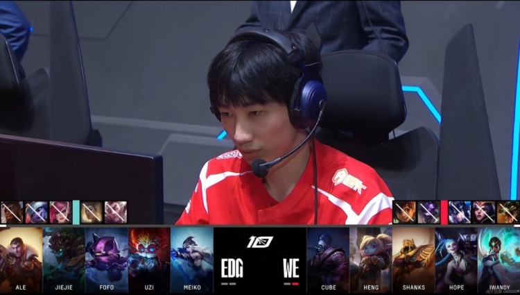 🎮保下才是公式？Jiejie大树住下Uzi艾希多重飞射 EDG扳平比分-直播吧