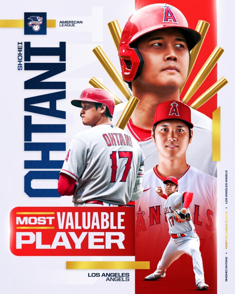 无双二刀流！大谷翔平获2023MLB美联MVP，史上首位两次全票当选-直播吧