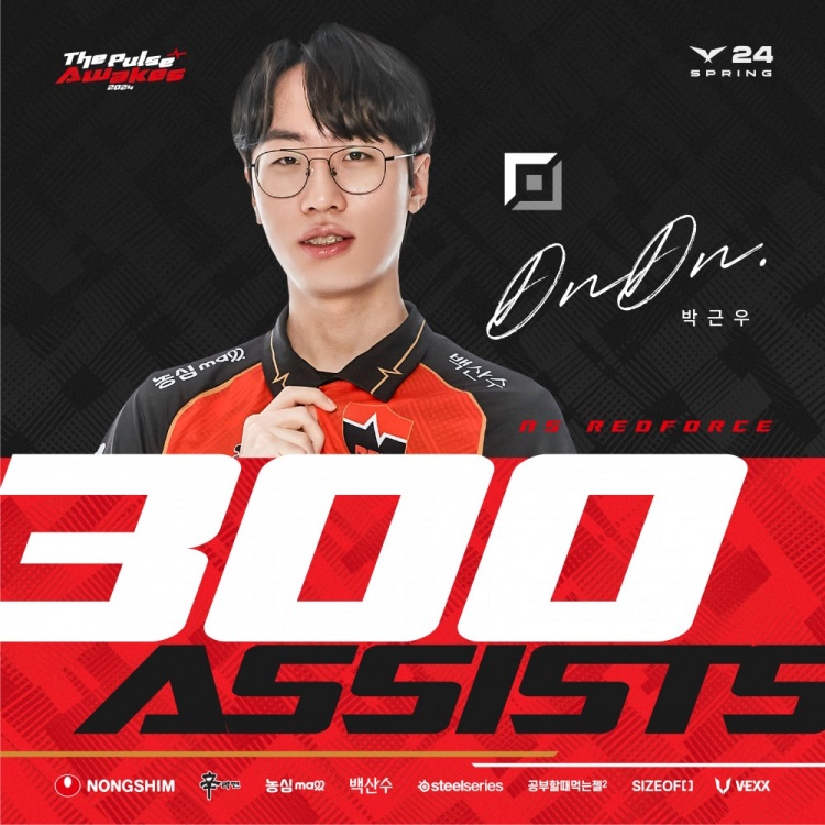 【里程碑】NS上单DnDn达成LCK 300助攻成就-直播吧