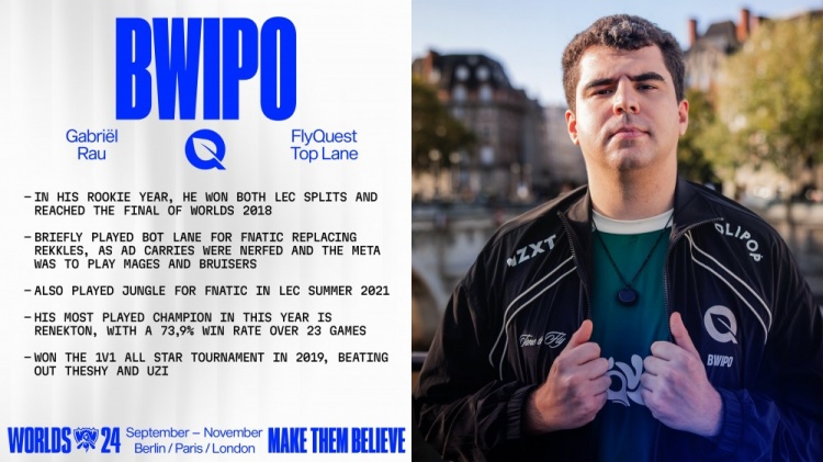 LoL Esports介绍Bwipo：曾担任过打野位；Solo赛冠军，S赛亚军-直播吧