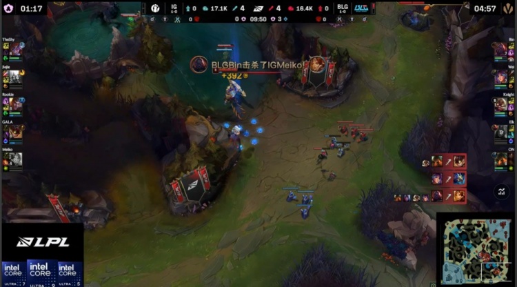 🎮真的无敌！阿Bin城墙赛恩毁天灭地 Rookie杰斯燃尽 BLG横扫iG-直播吧