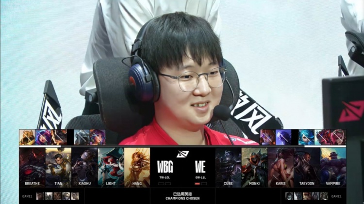 🎮Monki信手拈来zed爆斩Light Taeyoon卢仙滑步乱秀 WE横扫WBG-直播吧