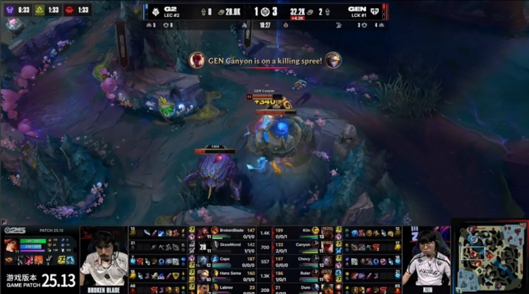 🎮拍抖音呢？Canyon神僧全场乱秀 夺命剪刀脚爆踢G2 GEN拿赛点-直播吧