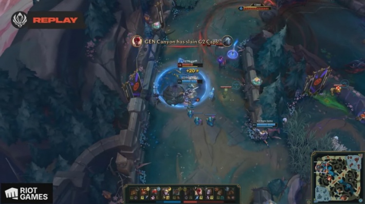 🎮拍抖音呢？Canyon神僧全场乱秀 夺命剪刀脚爆踢G2 GEN拿赛点-直播吧