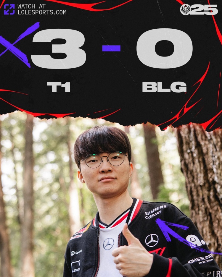 🎮该打的团不打，不该打的团硬追！BLG全员无限昏头遭到T1横扫-直播吧