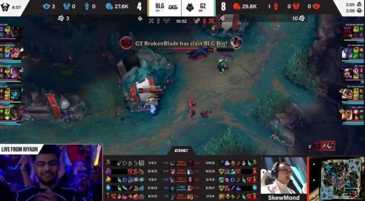 🎮耻辱回家！Beichuan梦游堪称人机 Caps妖姬开秀 G2淘汰BLG！-直播吧