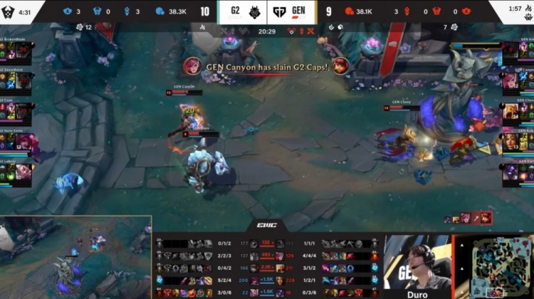 🎮Canyon带Chovy送BB鳄鱼嘴里 HansSama霞请神哥哥 G2扳回一城-直播吧