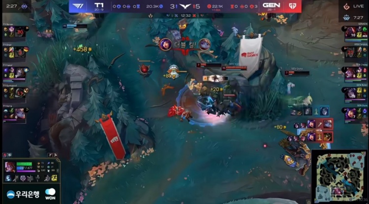 🎮下路天崩开也能翻？Canyon蔚狂送 Doran鳄鱼撑住局势T1赢首局-直播吧