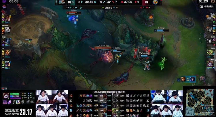 🎮复仇成功！TheShy几乎BO5隐身 GALA泽丽独木难支 BLG击败iG-直播吧