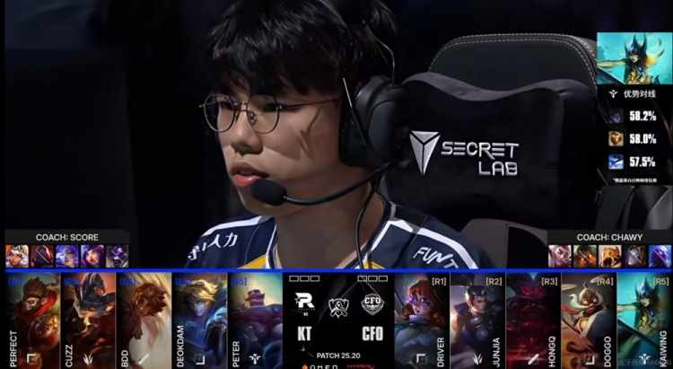 🎮Cuzz猴子翻天覆地 PerfecT兰博火烧连营 CFO首局遭KT压制击败-直播吧