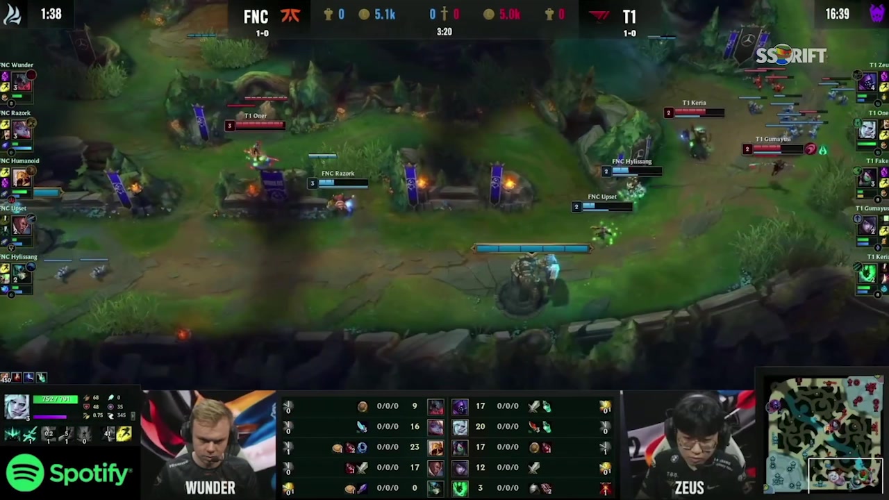 台湾省解说看FNC全程优势击败T1！EU＞KR LCK惨遭三连败！-直播吧