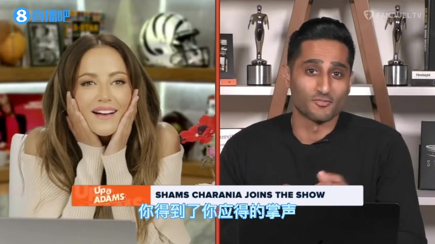 撩妹高手！美女主持人与shams连线被撩得心花怒放-直播吧