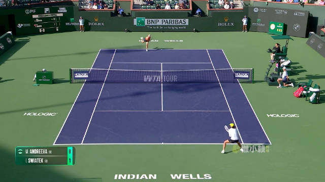 WTA1000印第安维尔斯站女单半决赛 小安德烈耶娃2-1斯瓦泰克 集锦-直播吧