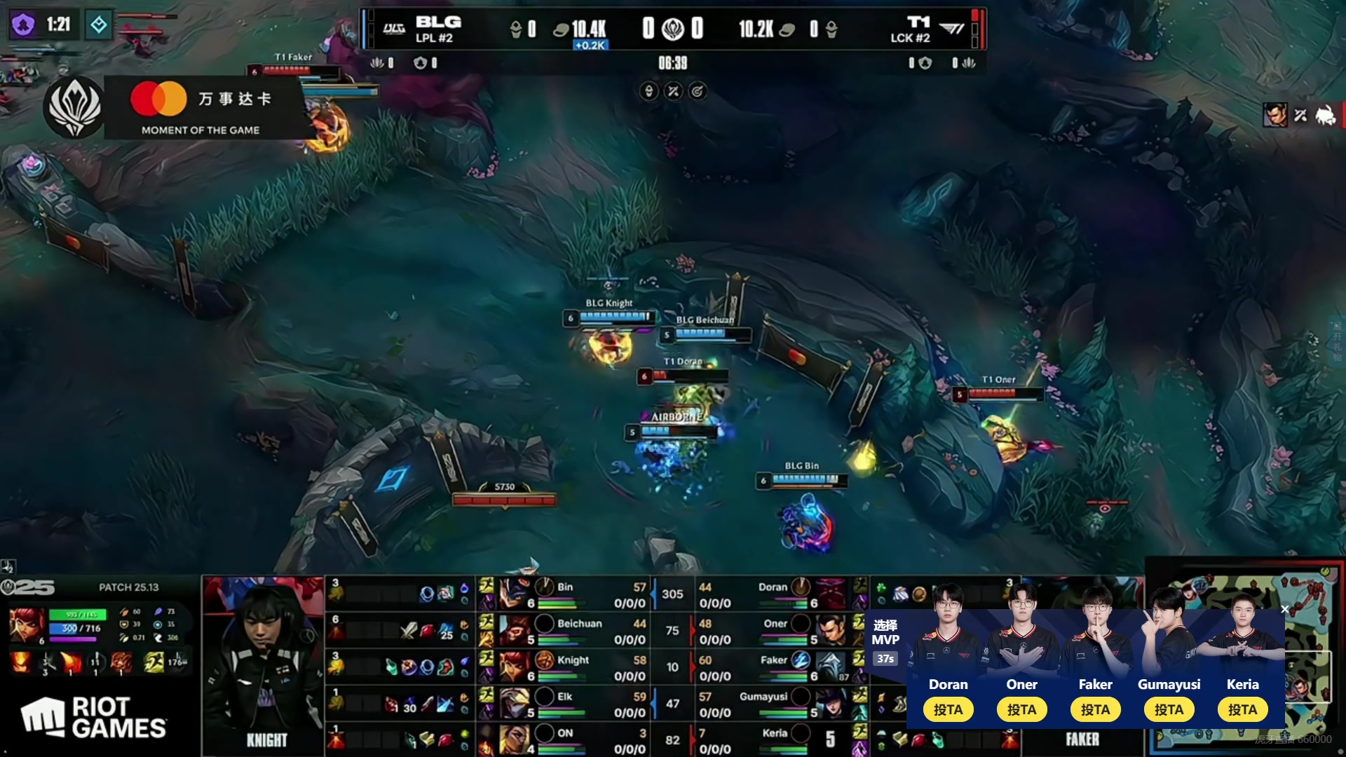 MSI淘汰赛 BLGvsT1 第二局高光时刻-直播吧